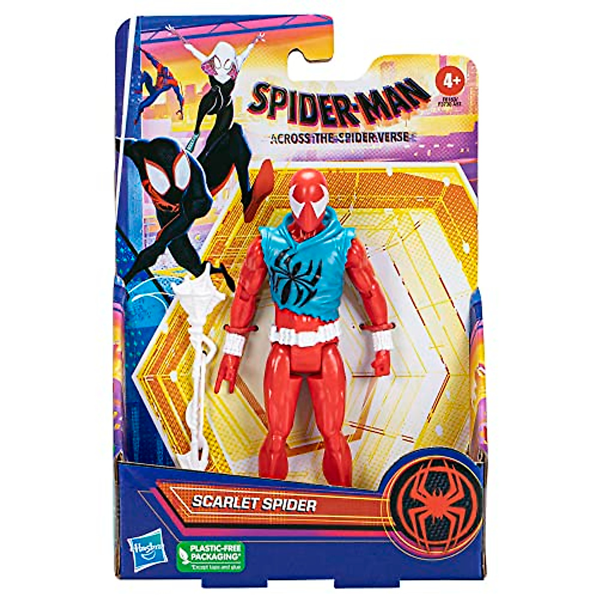 Marvel Spider-Man: Across The Spider-Verse Scarlet Spider Toy, 6-Inch-Scale Action Figure with Web Accessory, Marvel Toy for Kids Ages 4 and Up