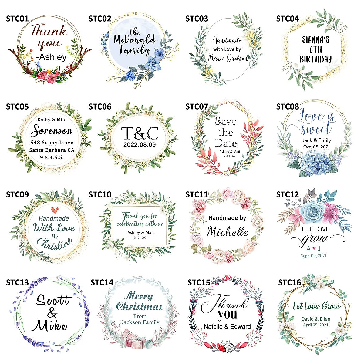 Thank You for Your Order Stickers Custom Name Text Wedding Birthday Baptism Holiday Party Label Sticker