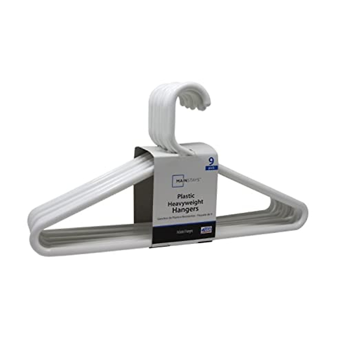 Mainstays Super Heavy Weight Hanger, White, 9-Pack (Pack of 2)