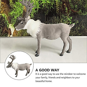 ABOOFAN Reindeer Figurine Christmas Desktop Decoration Tabletop Deer Ornaments Wild Animal Model for Holiday Winter Party Home Office Decor