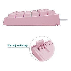 CQ84 Wireless Mechanical Keyboard 60%, Wired Bluetooth Gaming Keyboard, Brown Switches, RGB Backlit, Compact 84 Keys, for Windows Computer, Smartphone, Mac, Gamer, Office