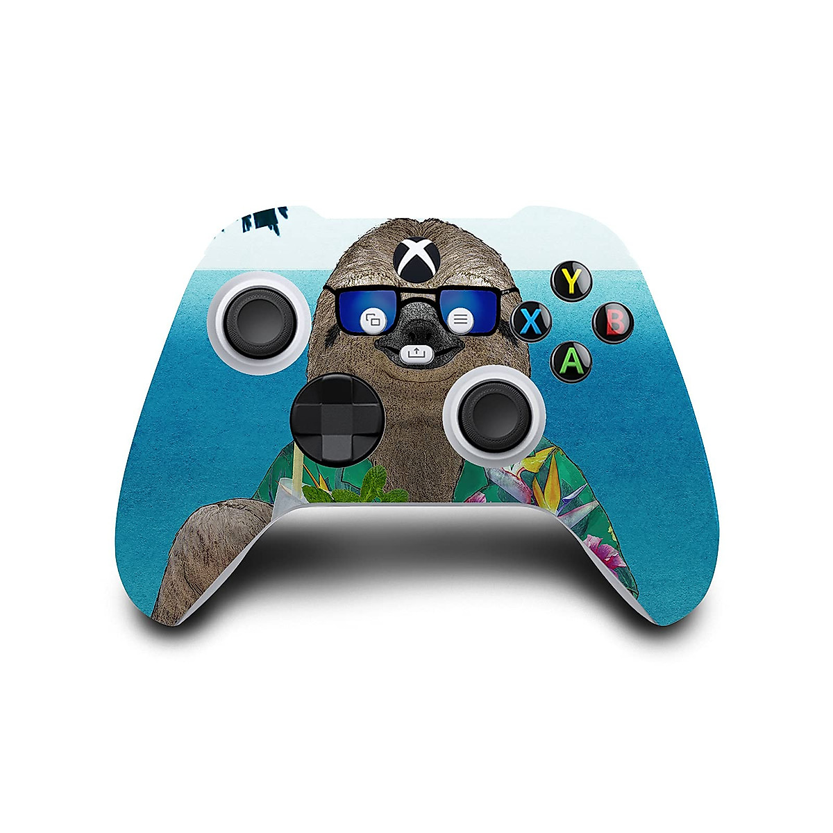 Head Case Designs Officially Licensed Barruf Sloth In Summer Art Mix Vinyl Sticker Gaming Skin Decal Cover Compatible With Xbox Series S Console and Controller Bundle