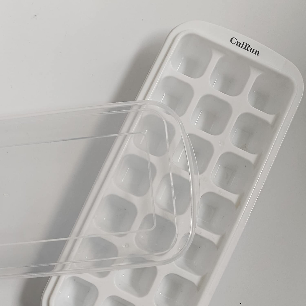 CulRun- Ice cube molds for refrigerators, Easy-Release Silicone & Flexible 21-Ice Cube Trays with Spill-Resistant Removable Lid
