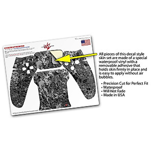 WraptorSkinz Skin Wrap compatible with Sony PS5 DualSense Controller Marble Granite 06 Black Gray (CONTROLLER NOT INCLUDED)