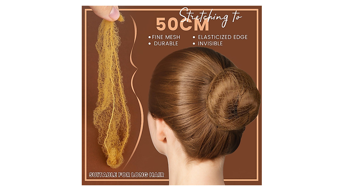 YGDZ 50cm Hair Nets for Buns - 40pcs Accessories