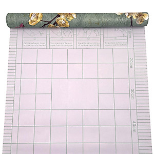 Yifasy Shelf Liner for Kitchen Cabinets Closet Water Resistant Easy Clean Self Adhesive Refresh Furniture Surface 118x18 Inch Beige Plum Floral