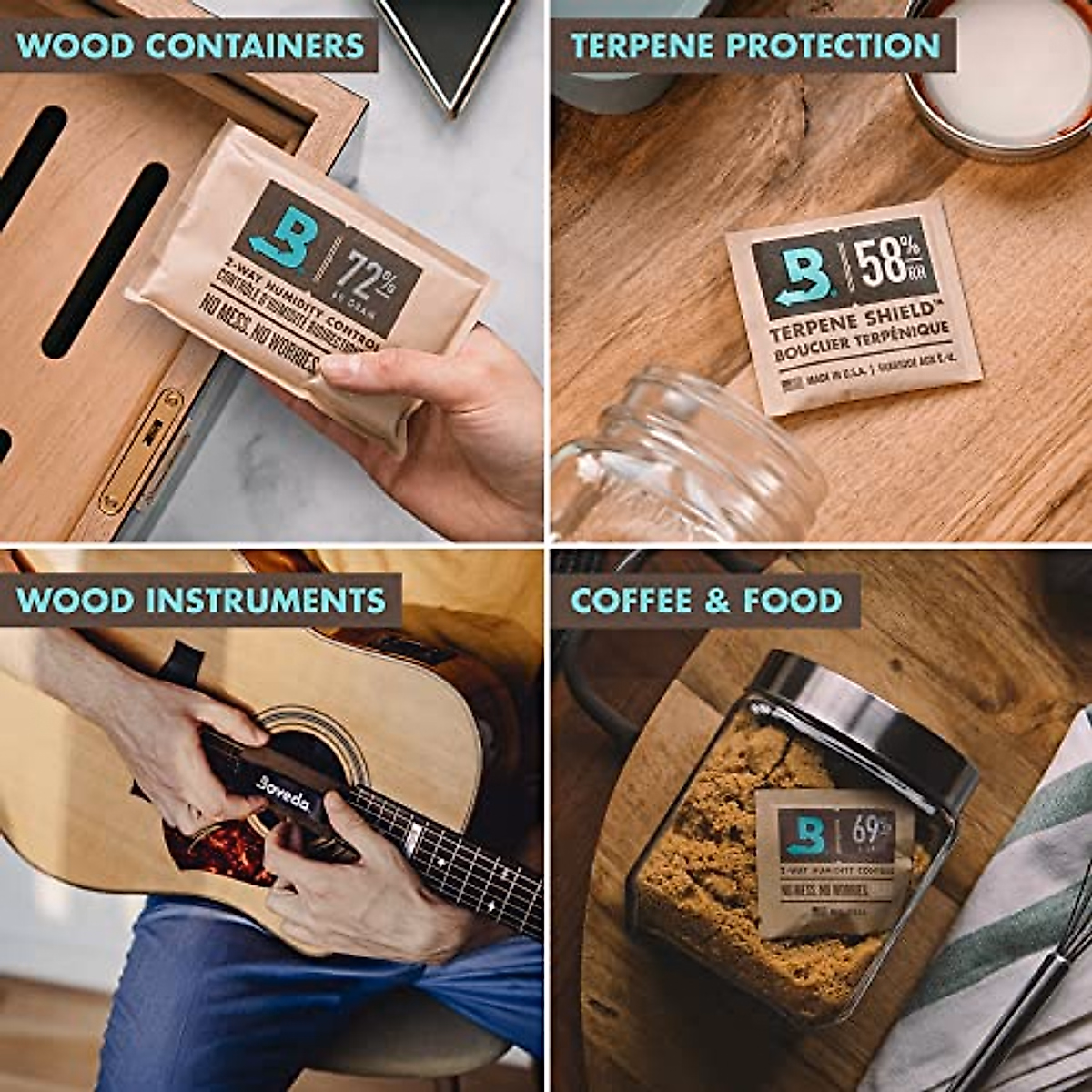 Boveda 84% Two-Way Humidity Control Pack For Seasoning – Season Wood Containers – Size 60 – Single – Individually Wrapped Seasoning Packet