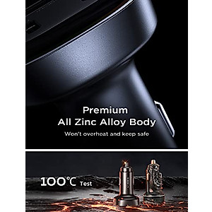 Car Charger USB C, 66W LISEN 3 USB Port [PD 36W+QC 30W] All Metal Car Charger iPhone, Fast Charging Car Adapter Colorful Lighting PD&QC 3.0 for iPhone 14 13 Pro, Samsung S23 iPad MacBook Pro Laptop