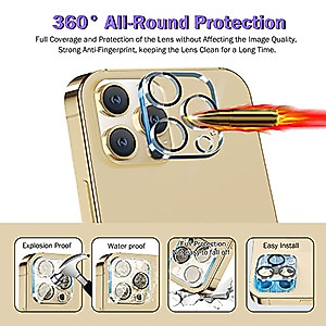 QHOHQ 3 Pack Screen Protector for iPhone 14 Pro 6.1 Inch with 3 Pack Tempered Glass Camera Lens Protector, Ultra HD, 9H Hardness, Scratch Resistant, Case Friendly