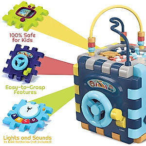 Baby Activity Cube with Lights and Music 6 in 1 Interactive Shapes, Letters, and Colors, Early Learning and Educational Toys for 1, 2 Years Old Multipurpose Educational, Toddler, First Birthday Gift