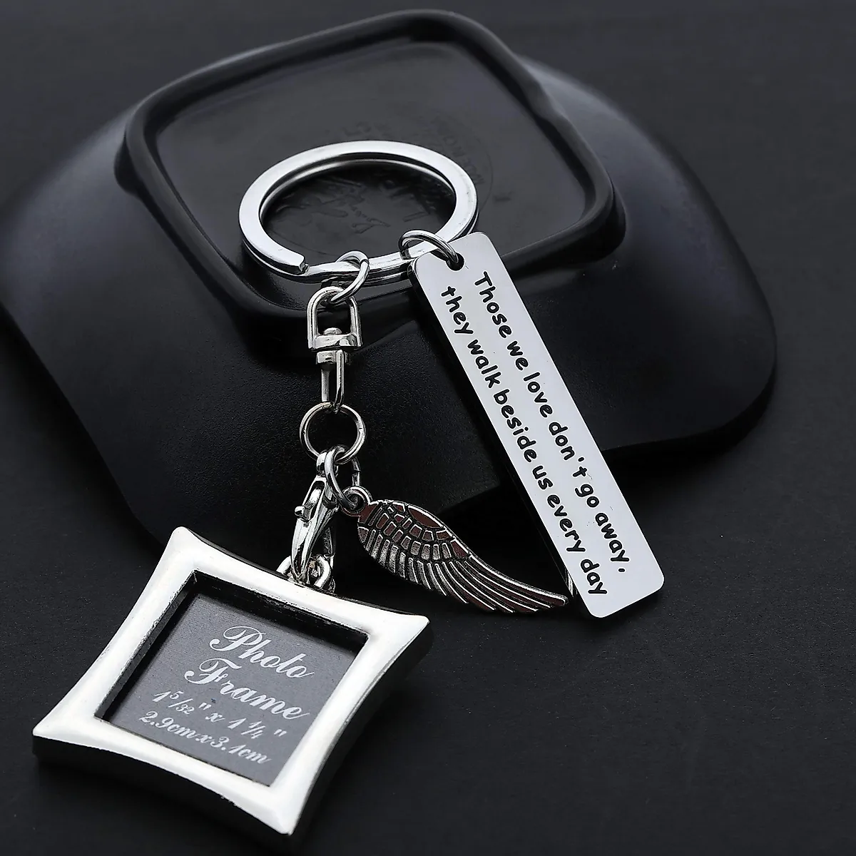 AKTAP Photo Frame Keychain Memorial Gifts Those We Love Don't Go Away Picture Frame Keyring
