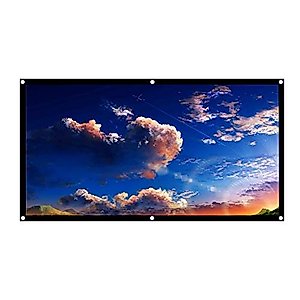 ASHATA 60 Inch 16:9 HD 4K Portable Foldable Projection Screen, Durable Non-Crease Projector Movies Screen Support Double Sided Projection for Home Office Cinema Indoor Outdoor