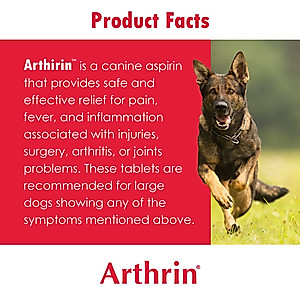 HealthyPets ARTHRIN325T Arthrin Canine Aspirin 300 mg for Larger Dogs - Prevent Gastrointestinal Upset - Joint Support Supplement - Liver Flavored - 100 Chewable Tablets