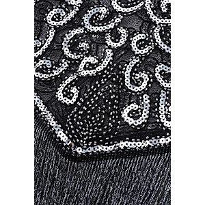 BABEYOND 1920s Shawl Wraps Long Fringed Evening Cape Sequin Beaded Party Shawl