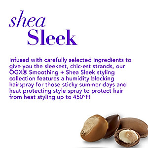 OGX Smoothing + Shea Sleek Humidity Blocking Hairspray, 8 Ounce, Purple