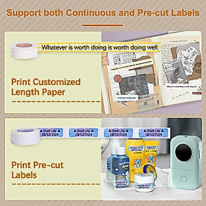 Label Makers - D30 Mini Label Maker Machine, Inkless Bluetooth Label Printer, Thermal Sticker Maker Machine for Kitchen, File, Cable, Clothes, Price, Jewelry, Medicine, Barcode, Green