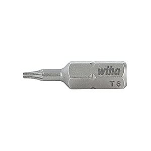 Wiha 71506 Torx Insert Bits, 1/4-Inch Hex Drive, T6 by 25 mm, 10-Pack