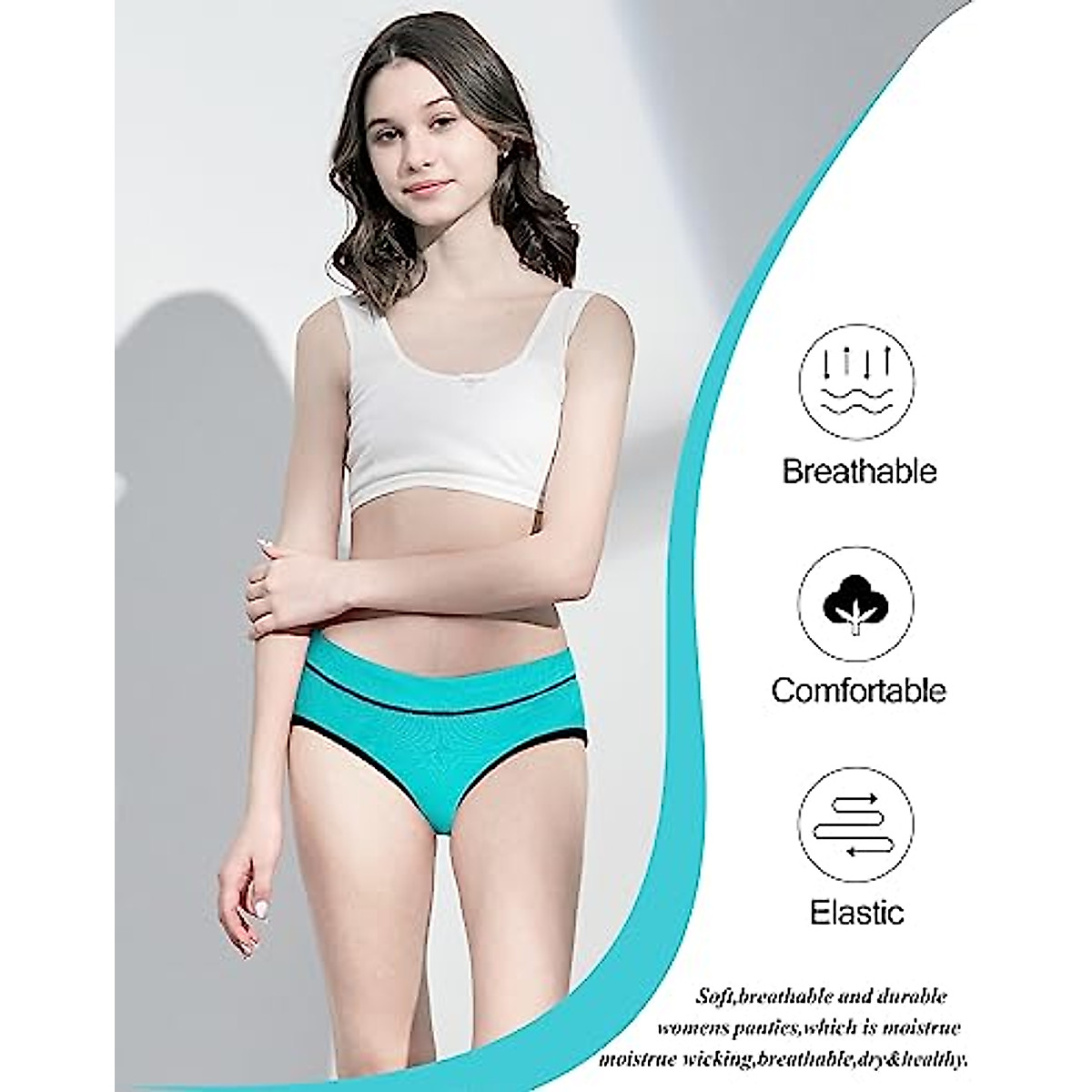 Dolphin&Fish Big Girls Underwear Cotton Teens Girl Panties Size 16-18Years Multipack