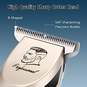 Mefor Beard and Hair Trimmer, Professional Clippers Haircut Kit,Cordless Men's Trimmer with T-Blade,3 Adjustable Speeds,Blade Lubricating Oil,LED Display Guide Combs for Family Use