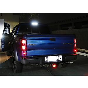 iJDMTOY OEM-Fit 3W Full LED License Plate Light Assembly Kit Compatible with Ford F150 Ranger Raptor Explorer Sport Trac, Powered by 3pcs Xenon White LED Diodes