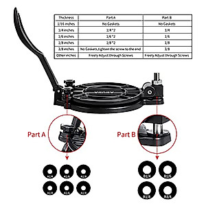 ABUSA Thickness Adjustable Tortilla Press 8 Inch Tortilla Maker Black - Roti, Dough Press, Dosa, Tawa, Tamale, Pizza, Pie, Patty