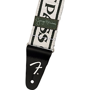 Fender George Harrison All Things Must Pass Logo Guitar Strap, 2in, White/Black