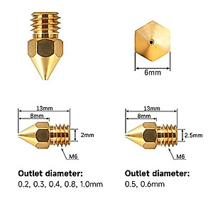 Creality Official MK8 Ender 3 Nozzles 24 pcs 3D Printer Brass Nozzles Extruder for Ender 3 Series and Creality CR-10 0.2mm, 0.3mm, 0.4mm, 0.5mm, 0.6mm, 0.8mm, 1.0mm Printer Nozzle Kit