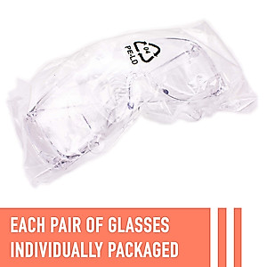 Aqulius 3 Bulk Pack Safety Glasses Over Eyeglasses (Anti-Fog & Scratch Resistant) Crystal Clear Eye Protection - OTG Safety Goggles
