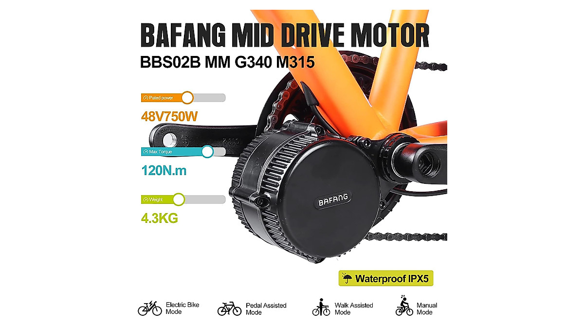BAFANG BBS02B 750W Mid Drive E-Bike Motor Kit | Powerful & Easy Install