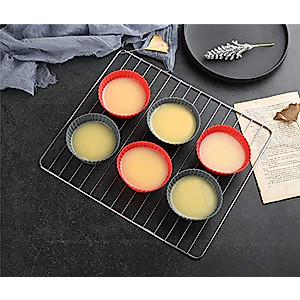 Mirenlife 12 Pack Reusable Nonstick Jumbo Silicone Baking Cups, Cupcake and Muffin Liners, 3.8 Inch Large Size, Red and Gray Colors, Round