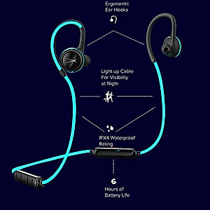 Altec Lansing MZX890-BLK Run Bluetooth Earbuds, Sweatproof, Secure and Lightweight Fit, 8 Hour Battery Life, Hands Free, Sweatproof, Hours of Battery Life, Comfortable Fit, Black