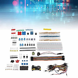 Electronics Component Assortment, Controllable LED Brightness Electronics Component Kit Stable for Programming Experiments