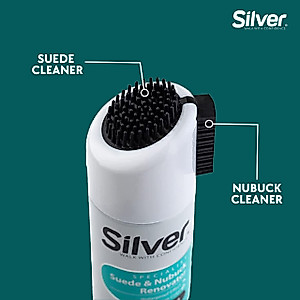 Silver Suede and Nubuck Color Dye Spray - Waterproof, Restores Faded Colors, Easy to Use 8.5oz (Black)