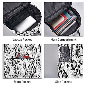 FeHuew 16 inch backpack Snake skin Laptop Backpack Full Print School Bookbag Shoulder Bag for Travel Daypack