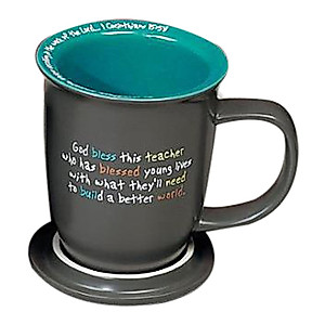 Abbey Gift Teacher Ceramic Mug & Coaster Set Mug, 2 Piece, Gray
