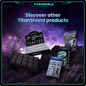 TitanShield (150 Sleeves, Black Compatible with Standard Sized Board Games, MTG Magic The Gathering, Pokemon, Lorcana and Trading Cards 2.5" x 3.5" 66x91mm