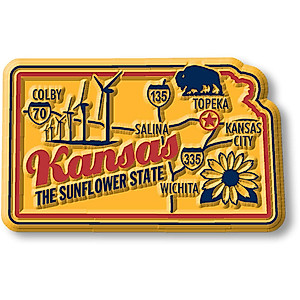 Kansas Premium State Magnet by Classic Magnets, 2.6" x 1.6", Collectible Souvenirs Made in The USA