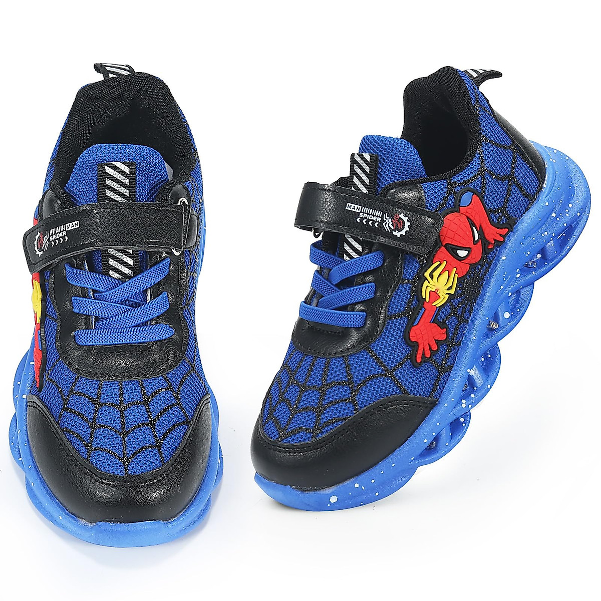 Kosriar Cartoon LED Illuminated Sneakers for Outdoor Sports and Running with Breathable Design and Party Fun(Blue,11)