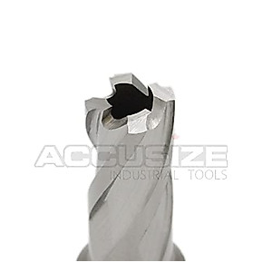Accusize Industrial Tools 9/16'' Cutting Diameter with 1'' Cutting Depth, H.S.S. Annular Cutter with Nitto One Touch Shank, CBN Ground, 1190-2014
