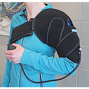 RangeMaster Adjustable Shoulder Compression Wrap for Hot/Cold Therapy - Relieve Arm Pain with Immobilizer Support for Tendonitis, Dislocated Joint, and Rotator Cuff Injuries | (FSA/HSA Approved)