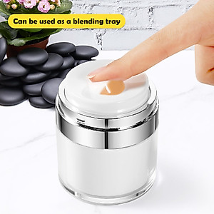 3 Pcs Airless Pump Jar 1.7oz Cream Jar Vacuum Bottle Moisturizer Pump Dispenser with Pump for Skincare Creams Lotions Leak Proof Airless Pump Bottles for Toiletries Refillable Travel Lotion Containers