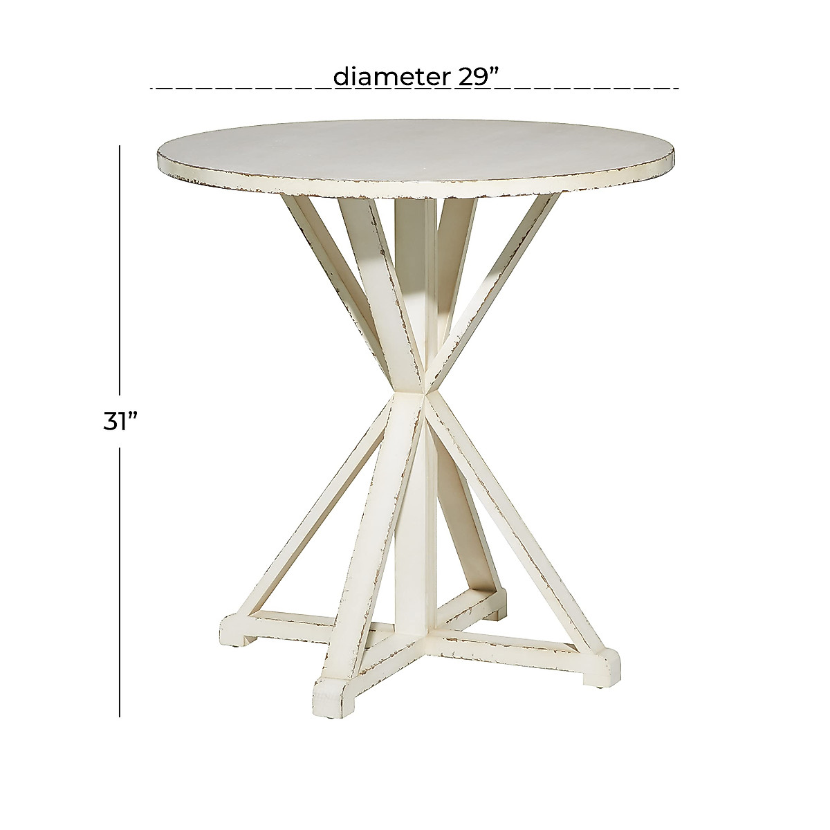 Deco 79 Wood Side End Accent Table End Table, Side Table 29" x 29" x 31", White