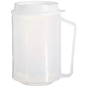 Sammons Preston Clear Insulated Mug, Air Insulation for Hot and Cold Liquids with Secure Lid and Handle, 12 Ounce