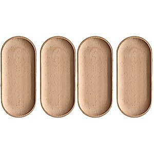4pcs Rectangular Trays Table Wooden Decoration Appetizers Appetizer Dessert Retro Cuake Japanese Plates Wedding Dish Nut Coffee Tray, Dinne Kitchen Pastries for Bars