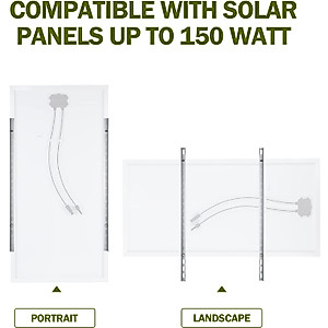 HQST Adjustable Solar Panel Tilt Mount Brackets, 28 inch Solar Panel Racks with Foldable Tilt Legs - Support up to 150 Watt Solar Panels for Boats, RV, Roof Off Grid System