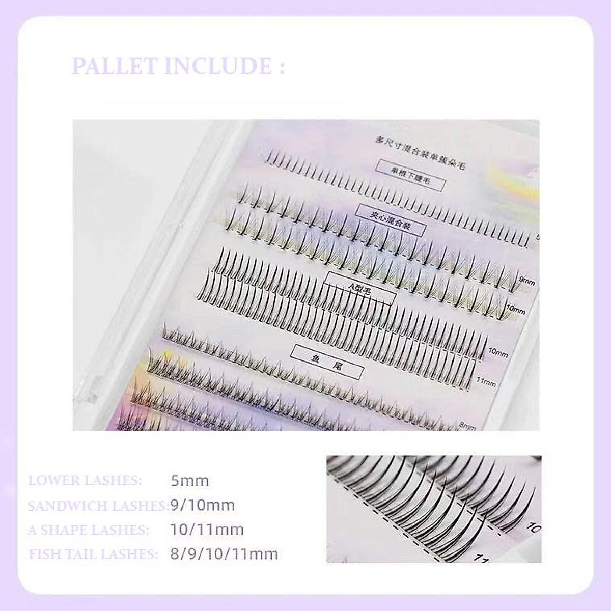 LASGOOS False Eyelash Extensions, Natural 3D Effect 320pcs Mixed Set C curl Individually Packed, Synthetic Fiber, for Home DIY, Wedding, Work, Date, Night Out