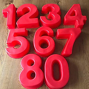 10 Inch 9 pieces Large Size Number Moulds Baking Forms Silicone Number Mold Cake Pan (10 inch)