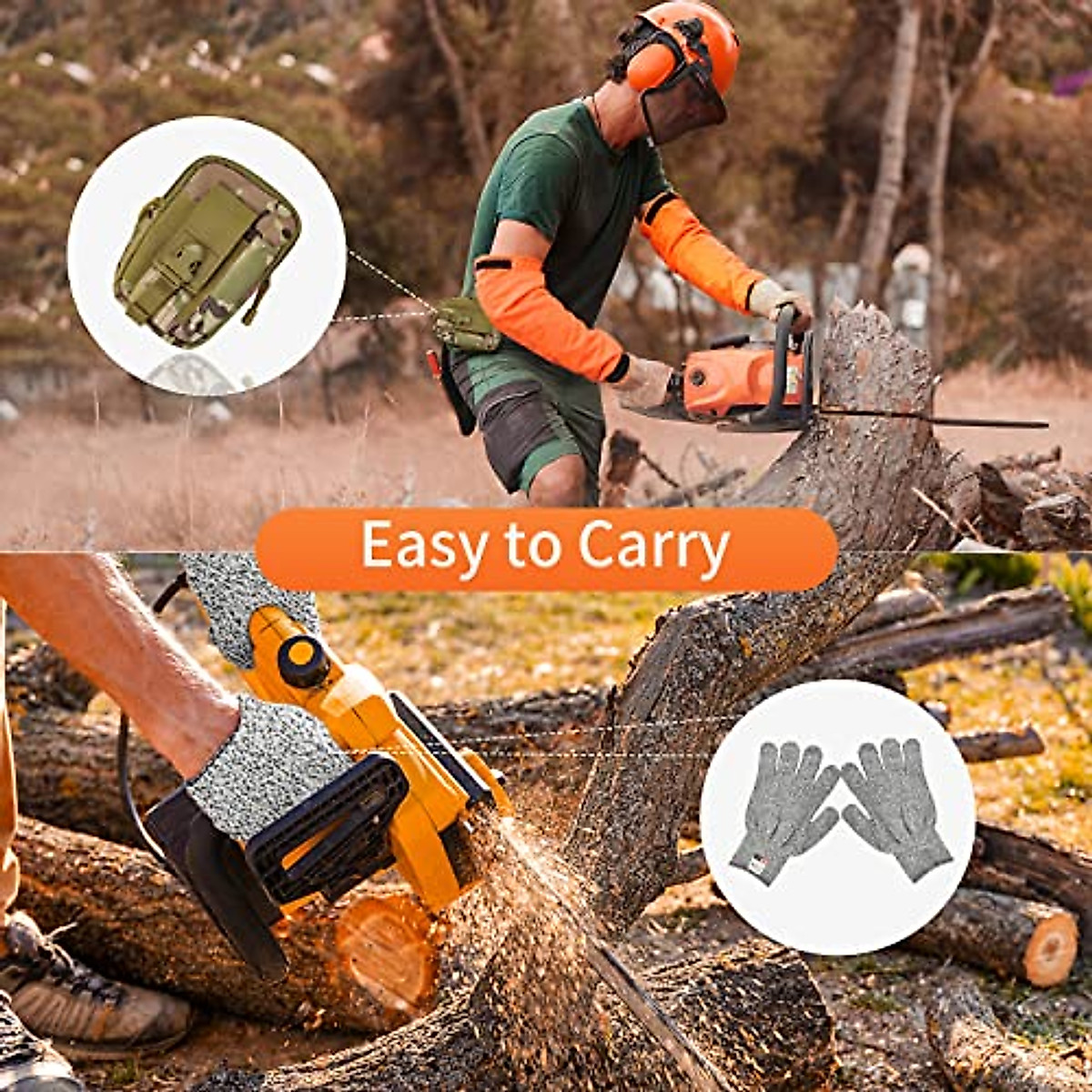 【New Version】Chainsaw Sharpener, Chainsaw Chain Sharpening Jig with Cut-Resistant Gloves and Iron Chain Brush,Suitable for All Kinds of Chain Saws and Electric Saws, Keep Your Chain Saw in Top Shape