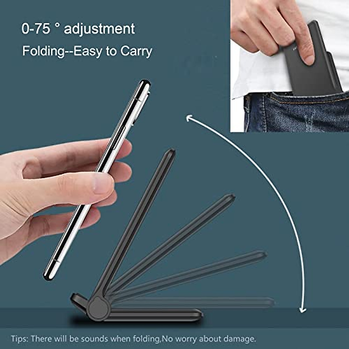 2 in 1 Wireless Charger,Foldable 20W Fast Wireless Charging Stand Compatible with iPhone 15/15 Pro/14/13/12/X/AirPods,Dual Phone Induction Charge Station for Samsung,Pixel,Xperia,LG G8(No Plug)