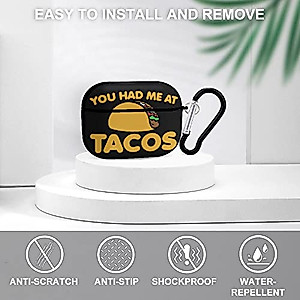 Sedoied You Had Me at Taco All Over Printed Case for AirPods Pro Cover Earbuds Headset Storage Bag Protective Cute, black, One Size (Sedoied)
